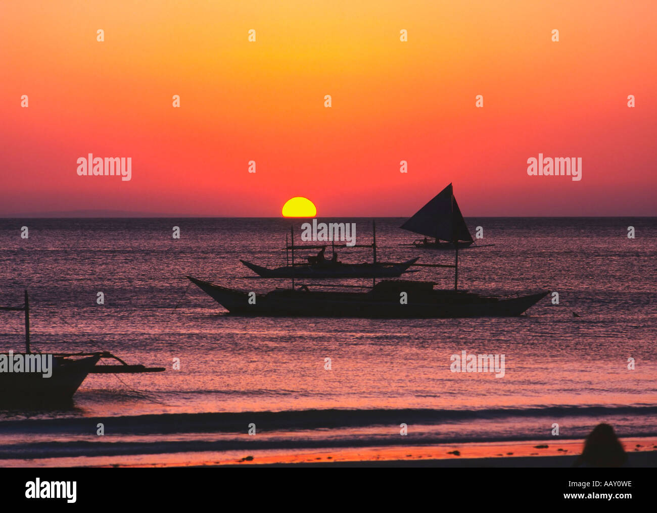 Asia Philippines Boracay beach sunset Stock Photo - Alamy