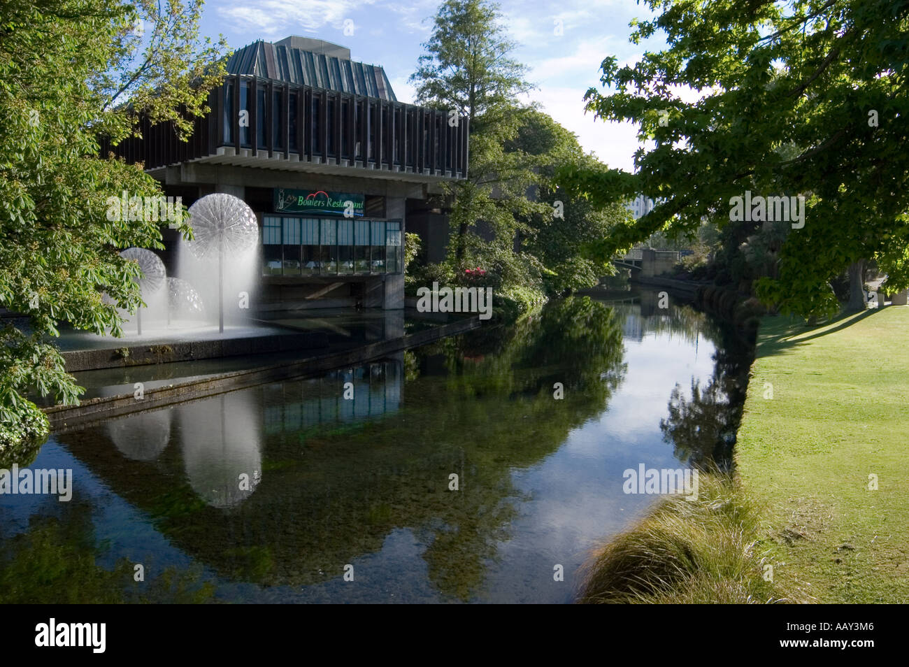 Dandelion shaped fountains outside the theatre in Christchurch South ...