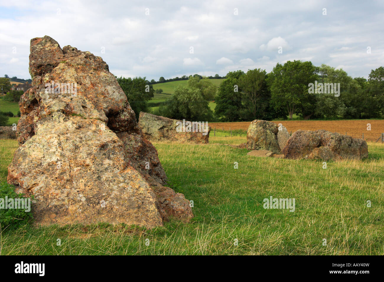 Stanton Drew stone circle Somerset England Stock Photo - Alamy