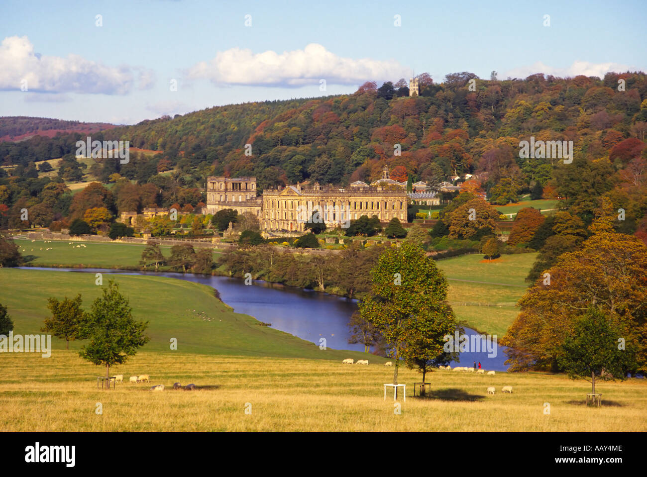 UK england Derbyshire Chatsworth House Stock Photo - Alamy
