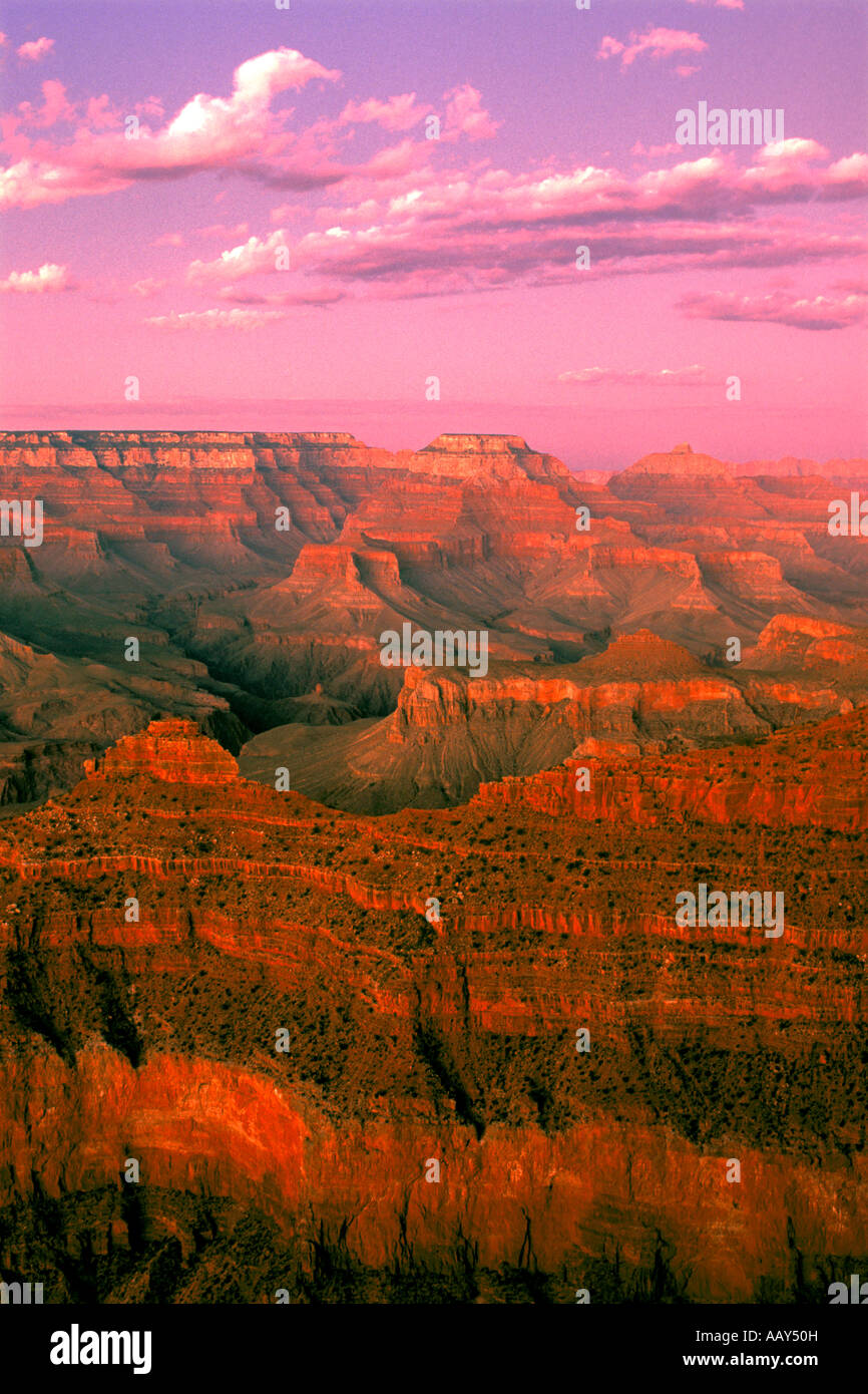 Grand Canyon National Park in Arizona showing layers of sedimentary ...