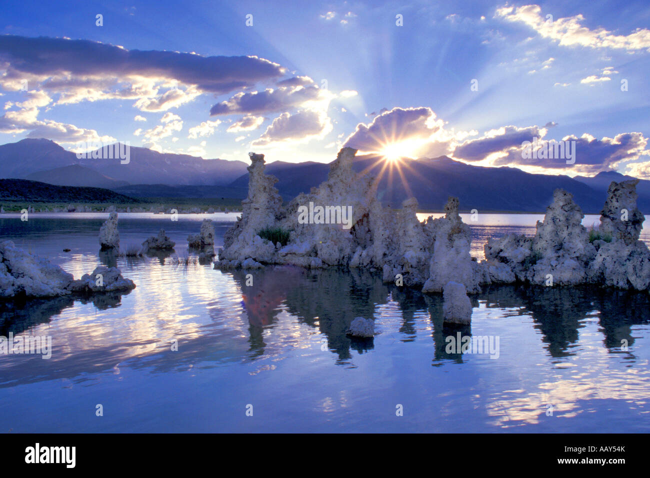 tufas rising from the waters of Mono Lake in the wilderness of the ...
