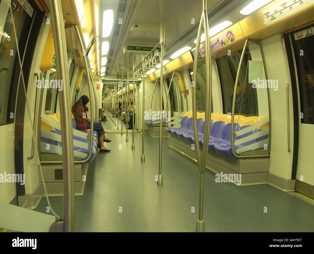 Inside an MRT train Singapore Stock Photo - Alamy