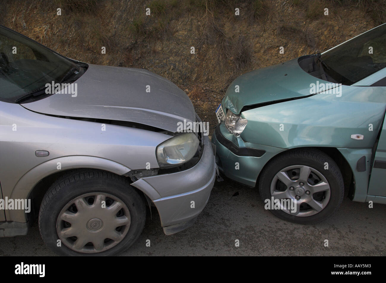 europe spain car crash Stock Photo - Alamy