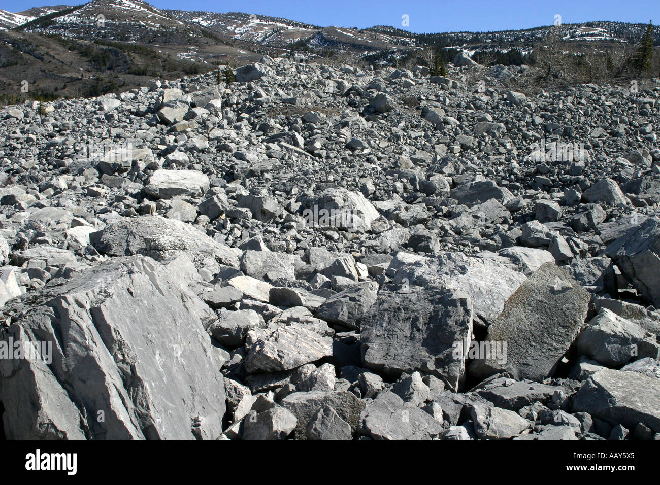 Rock slide, Crowsnest Pass, Frank Slide, Turtle Mountain, Alberta ...
