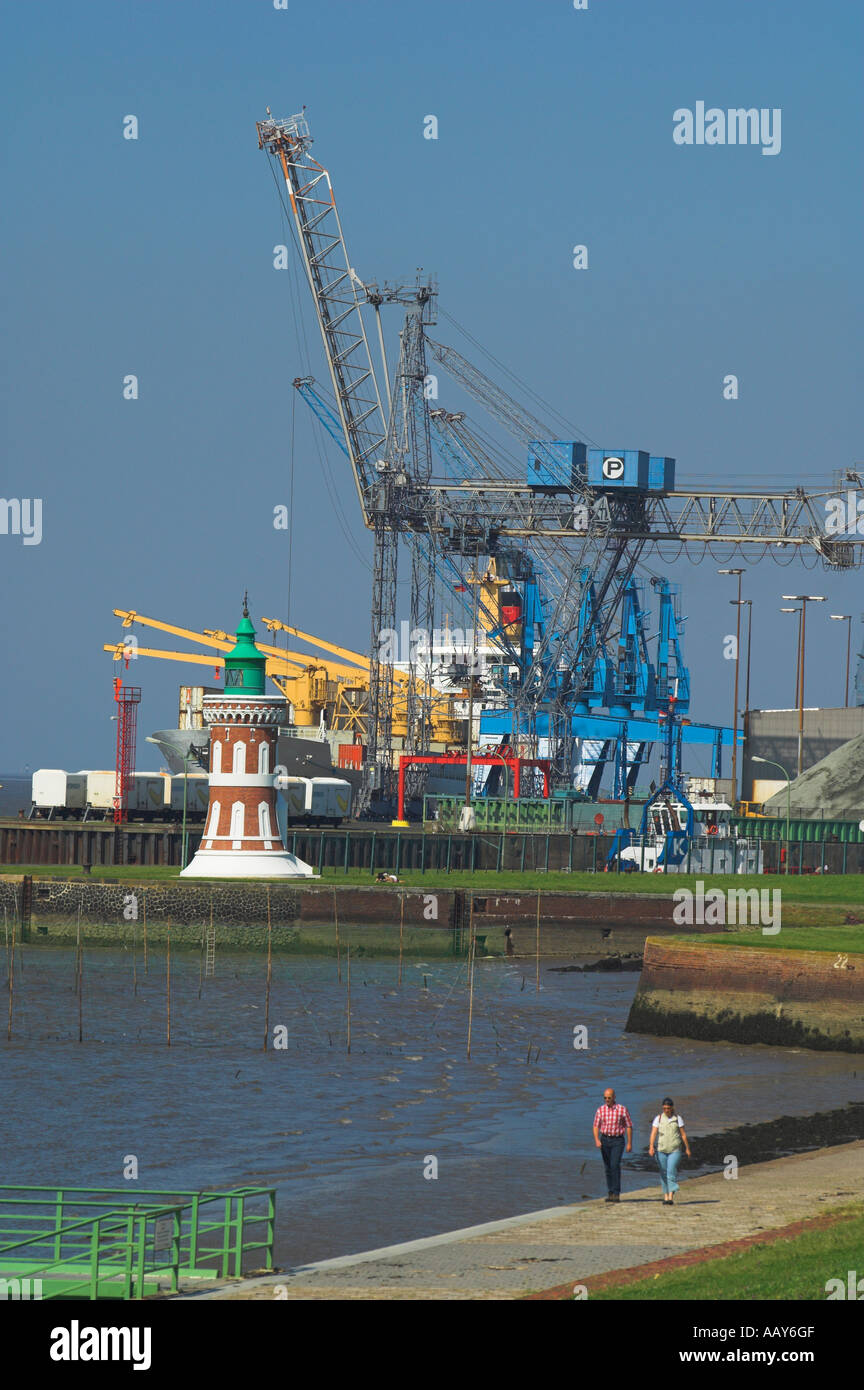 Germany Bremen Bremerhaven dock cranes Stock Photo - Alamy