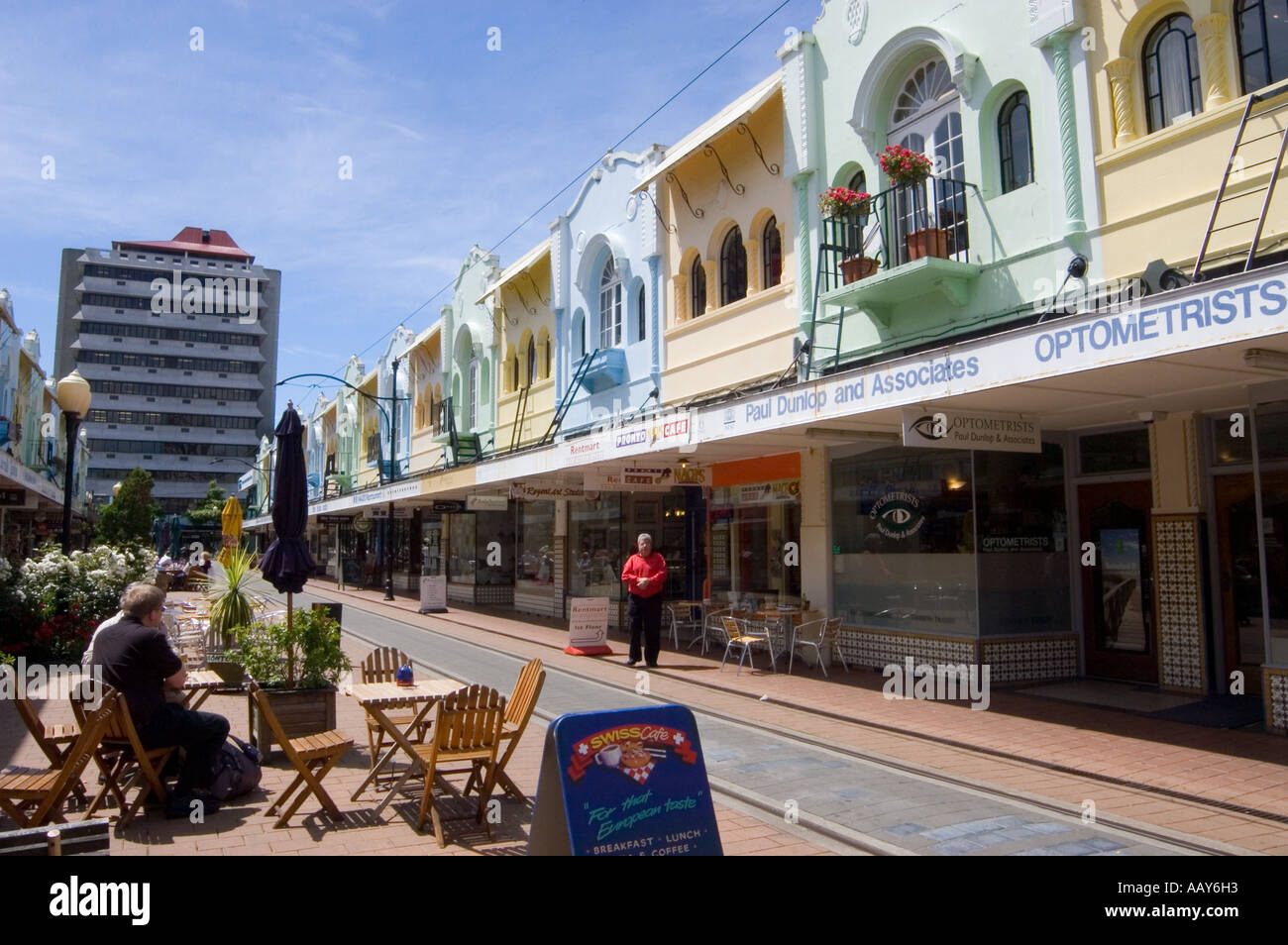 Street in Christchurch New Zealand Stock Photo - Alamy