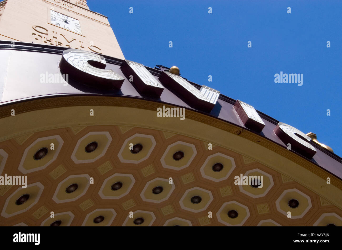 Detail of the entrance to the civic theatre Auckland New Zealand Stock ...