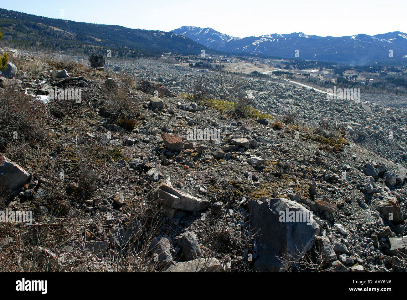 Rock slide, Crowsnest Pass, Frank Slide, Turtle Mountain, Alberta ...