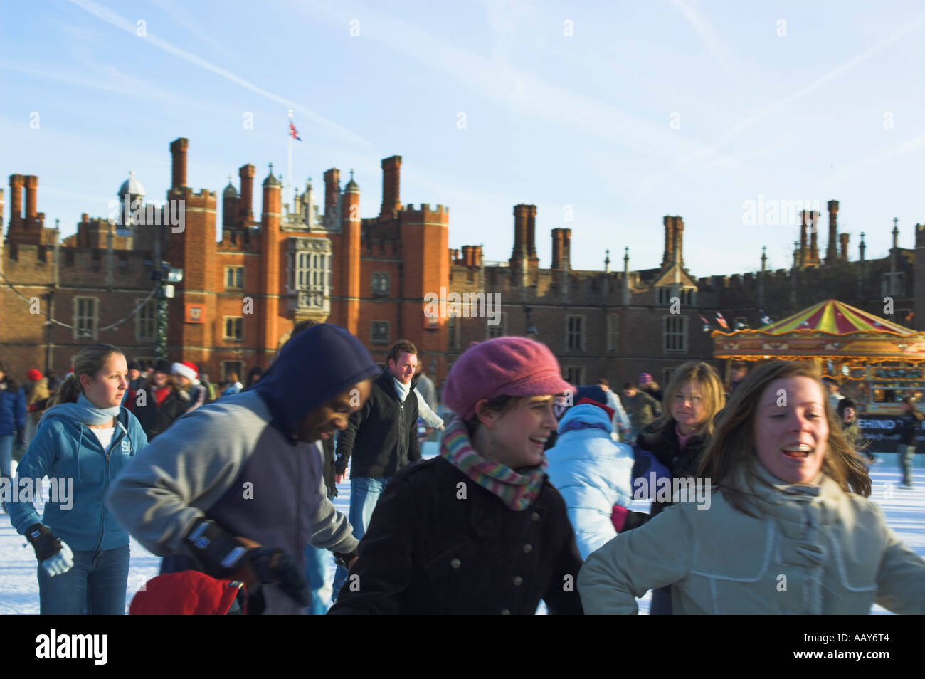 Europe UK england london hampton court ice skating rink in winter Stock ...