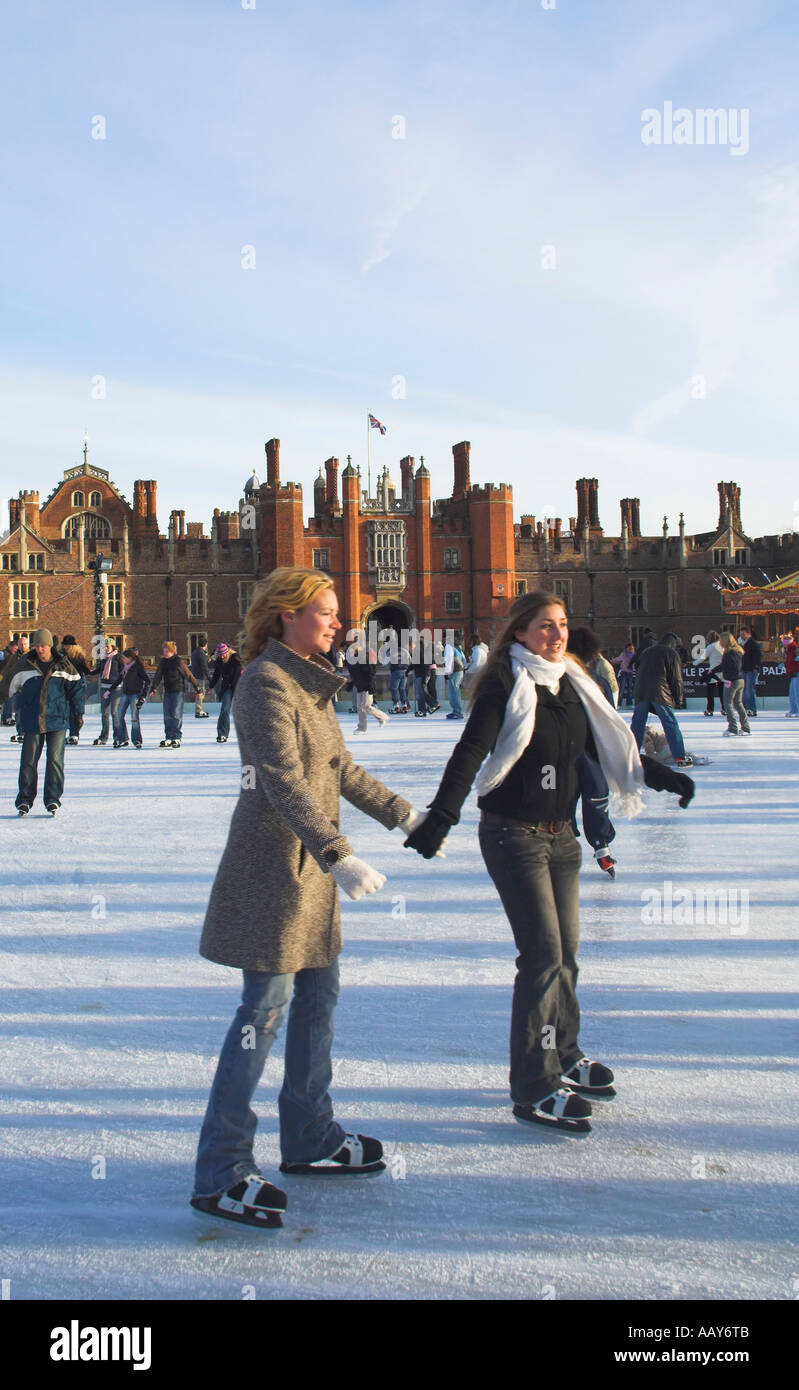 Europe UK england london hampton court ice skating rink in winter Stock ...