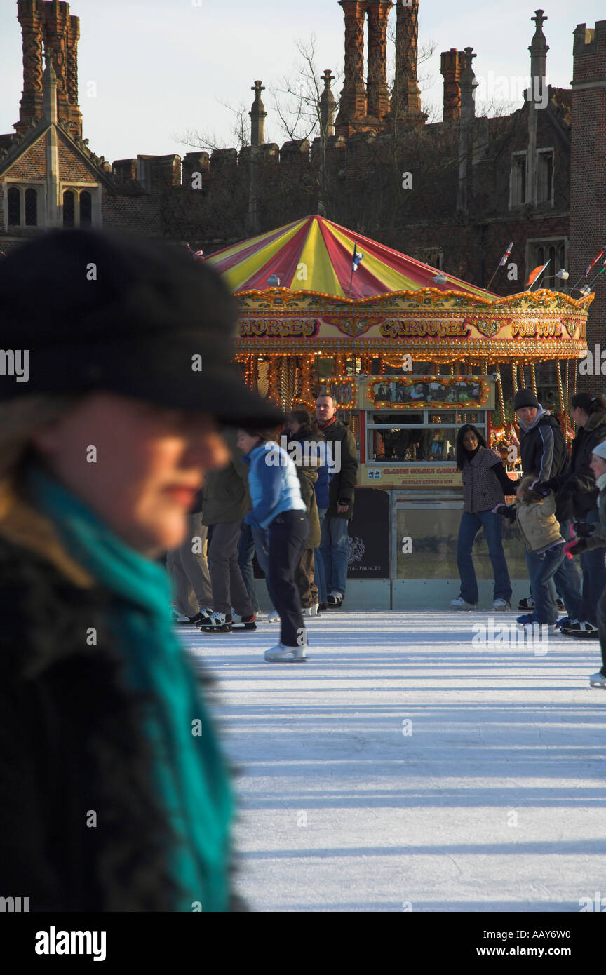 Europe UK england london hampton court ice skating rink in winter Stock ...