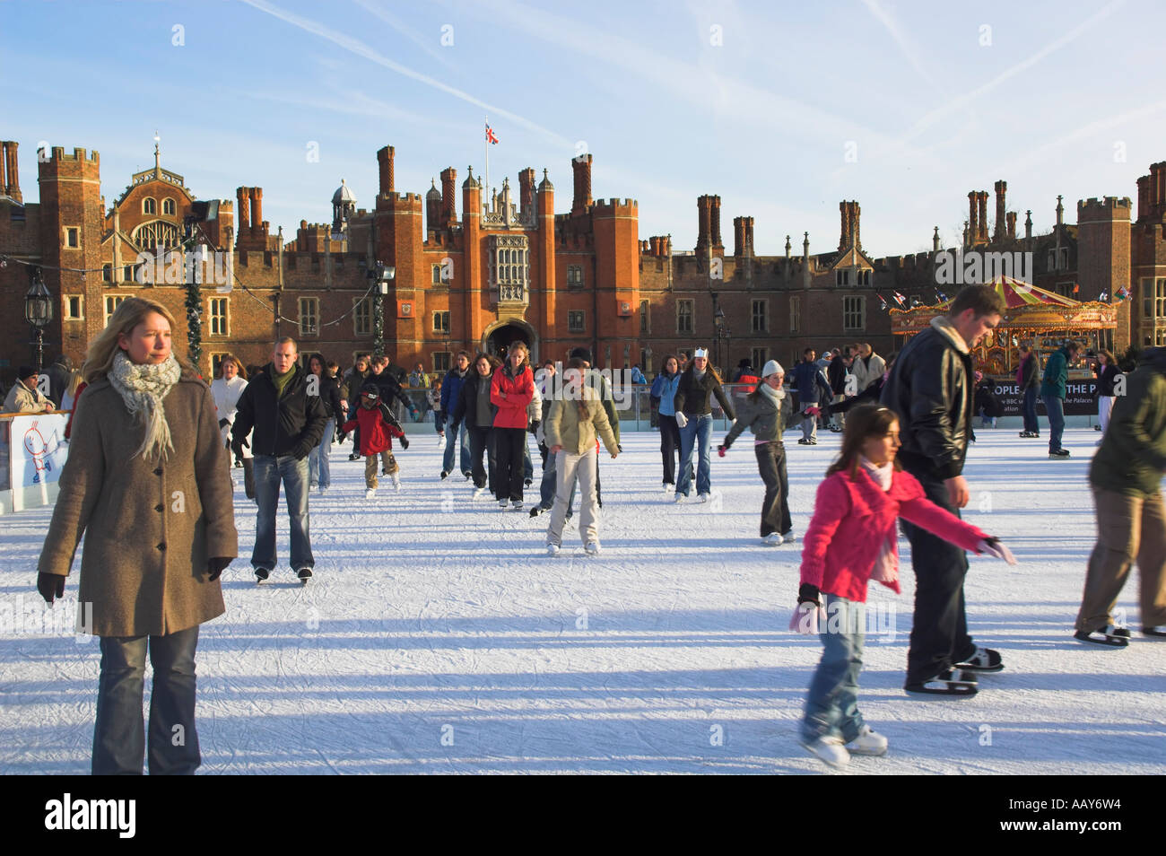 Europe UK england london hampton court ice skating rink in winter Stock ...