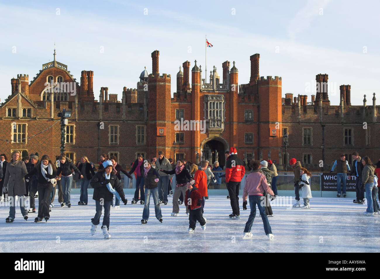 Europe UK england london hampton court ice skating rink in winter Stock ...
