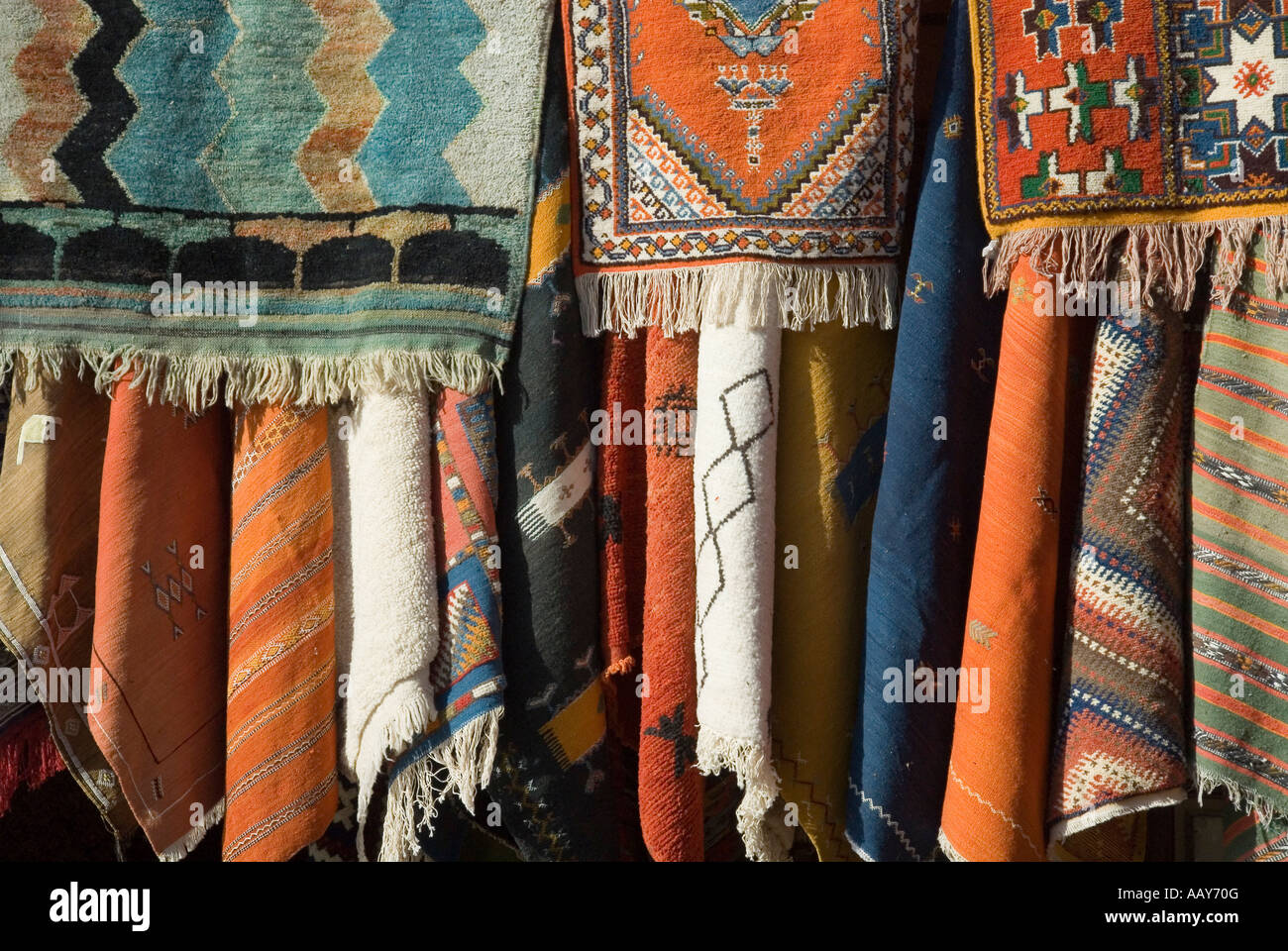 09 11 06 Marrakech Morocco The souk in the medina rugs for sale Photo ...