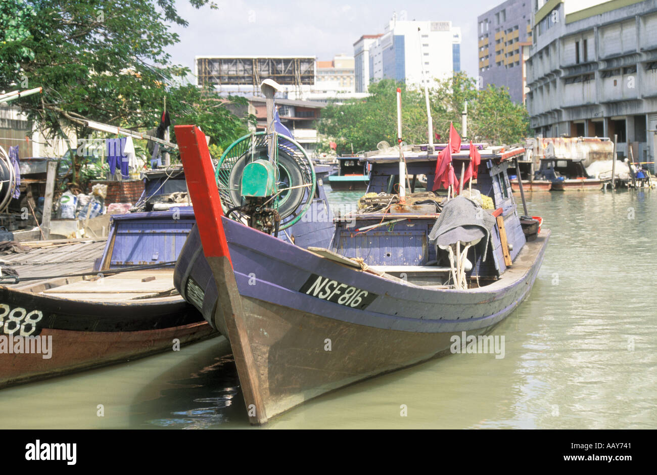 Malaysia Malacca Melaka Fishing Boats Stock Photo - Alamy