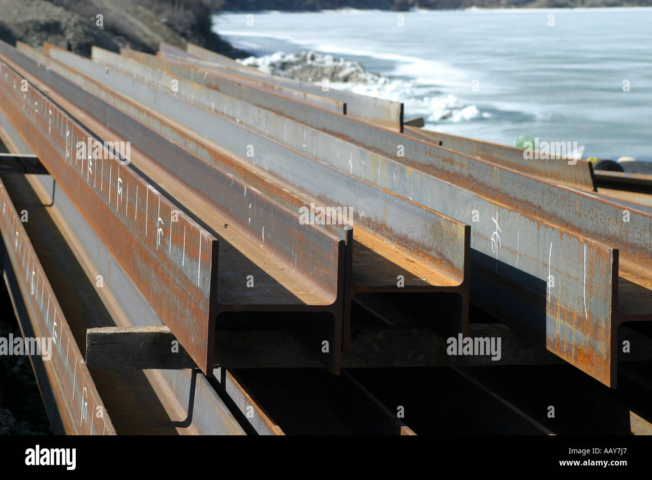 Construction of a bridge over a reservoir Stock Photo - Alamy
