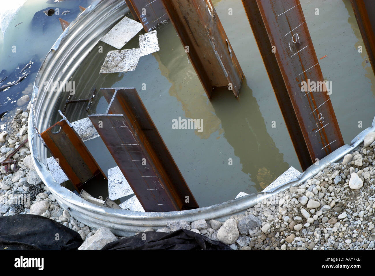 Construction of a bridge over a reservoir Stock Photo - Alamy