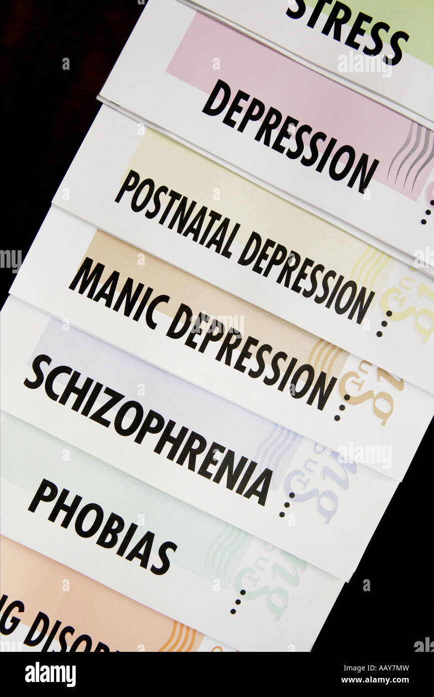 A list of mental health problems Stock Photo - Alamy
