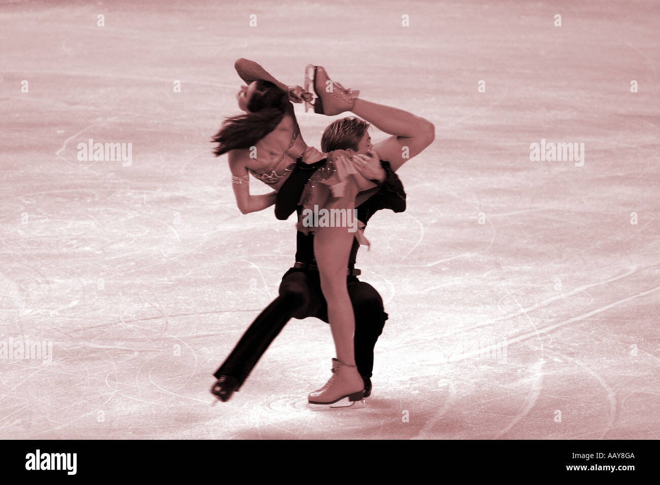 Figure skating pairs dancing Stock Photo - Alamy