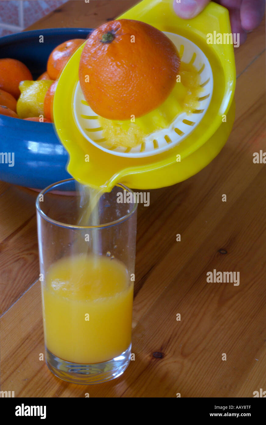 orange juice squeezed and poured citrus fruits Stock Photo - Alamy