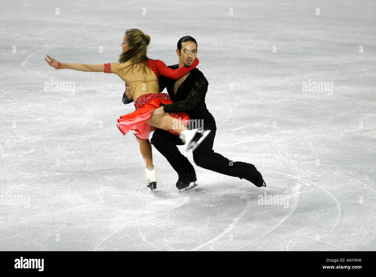 Figure skating pairs dancing Stock Photo - Alamy