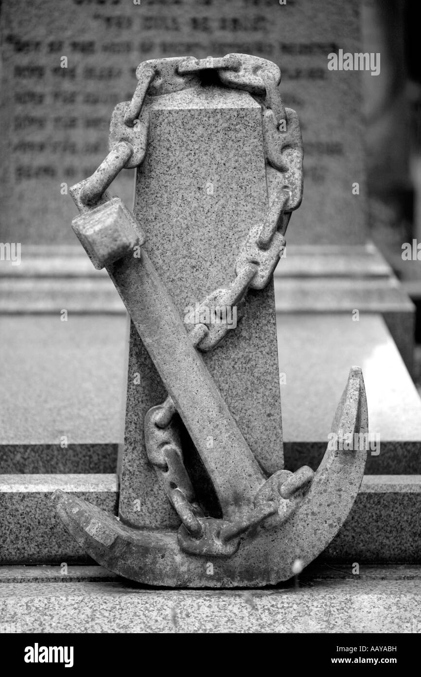 anchor on a grave sea nautical navy merchant granite pink chain ...