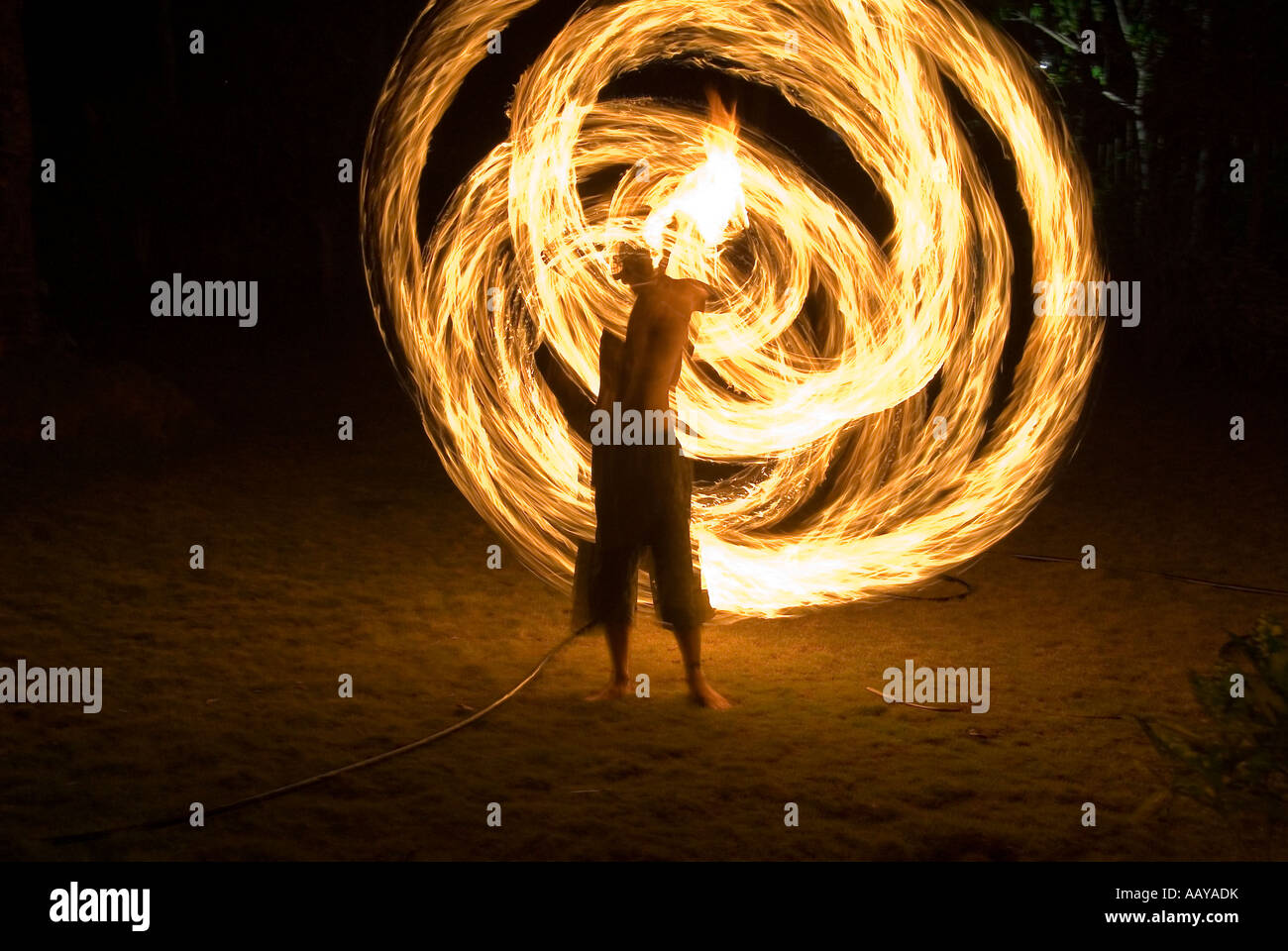 19 04 07 Sabang Palawan Philippines Fire dancing on the beach with fire ...