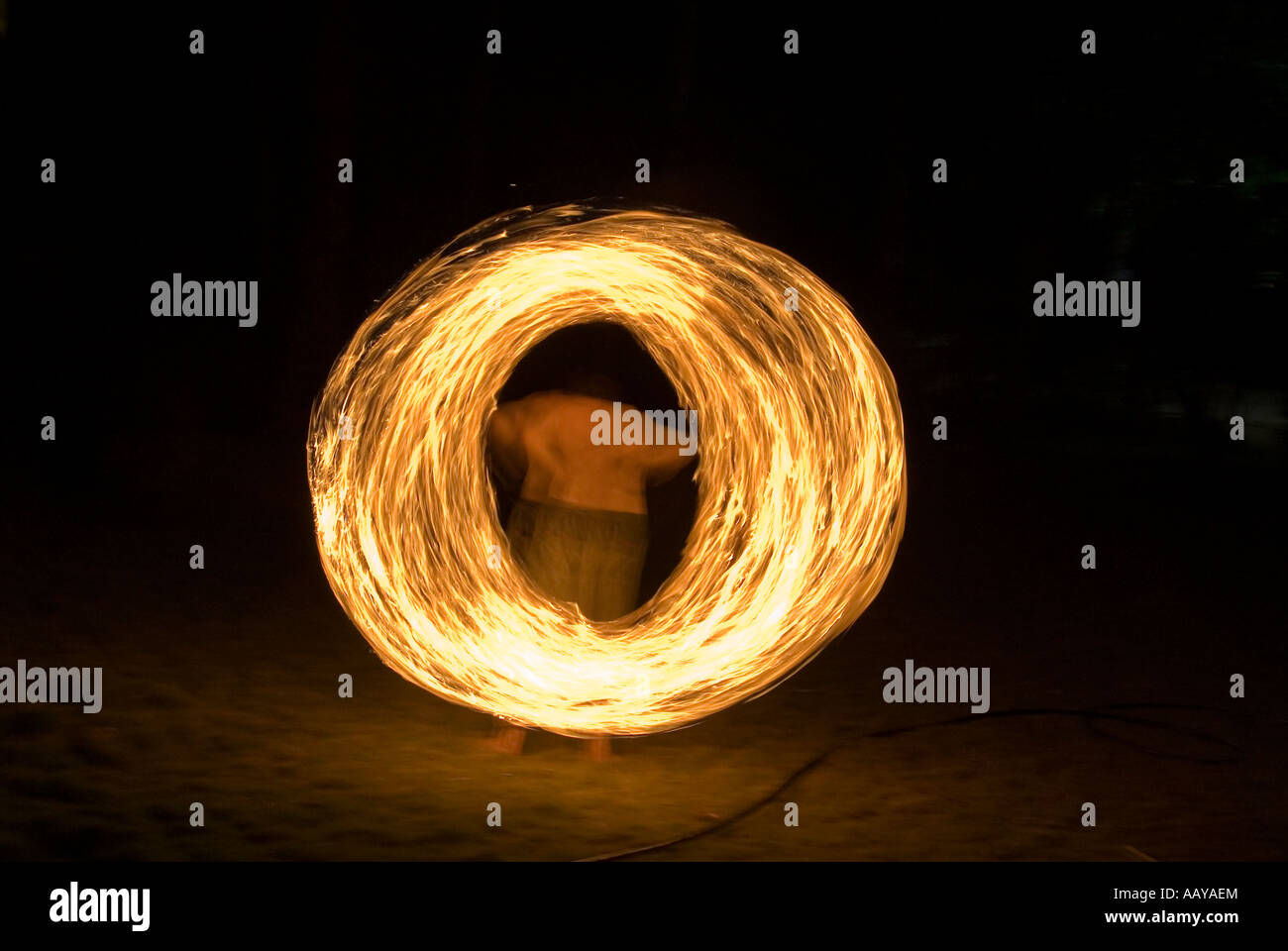 19 04 07 Sabang Palawan Philippines Fire dancing on the beach with fire ...
