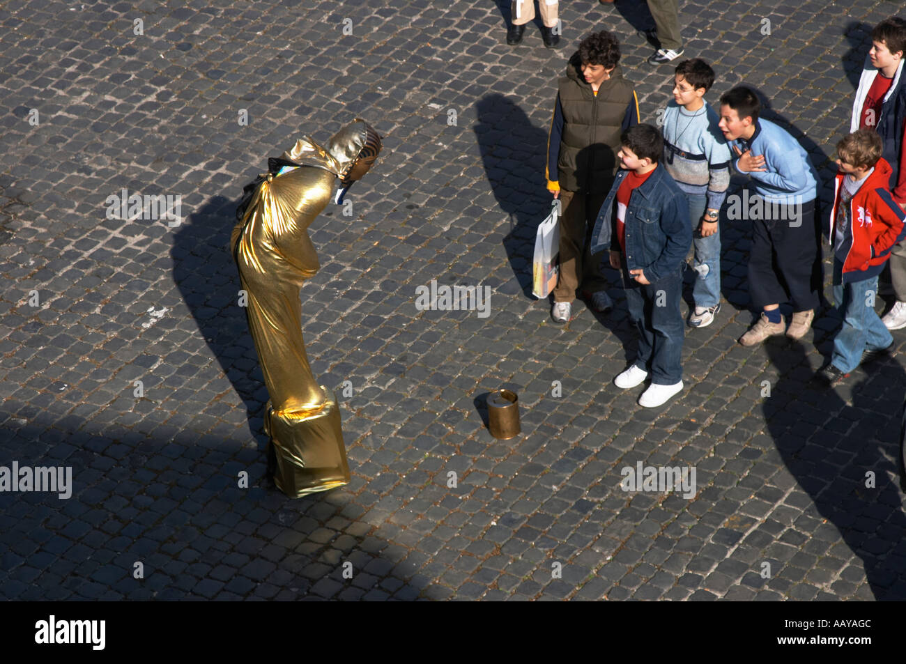 living statue taking bow outside Castle Sanit Angelo Rome, Italy Stock ...