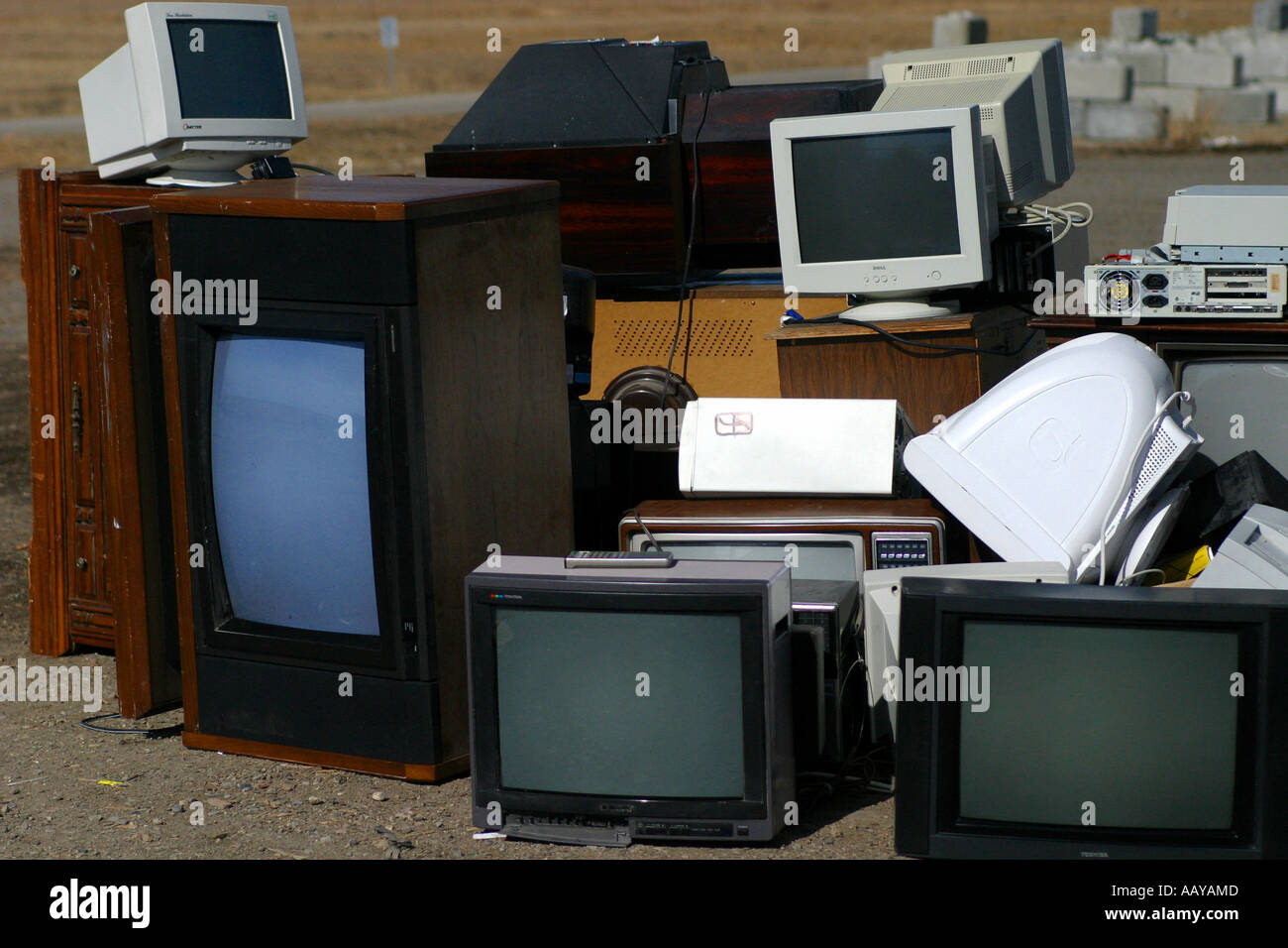 Garbage; T,V, graveyard Stock Photo - Alamy