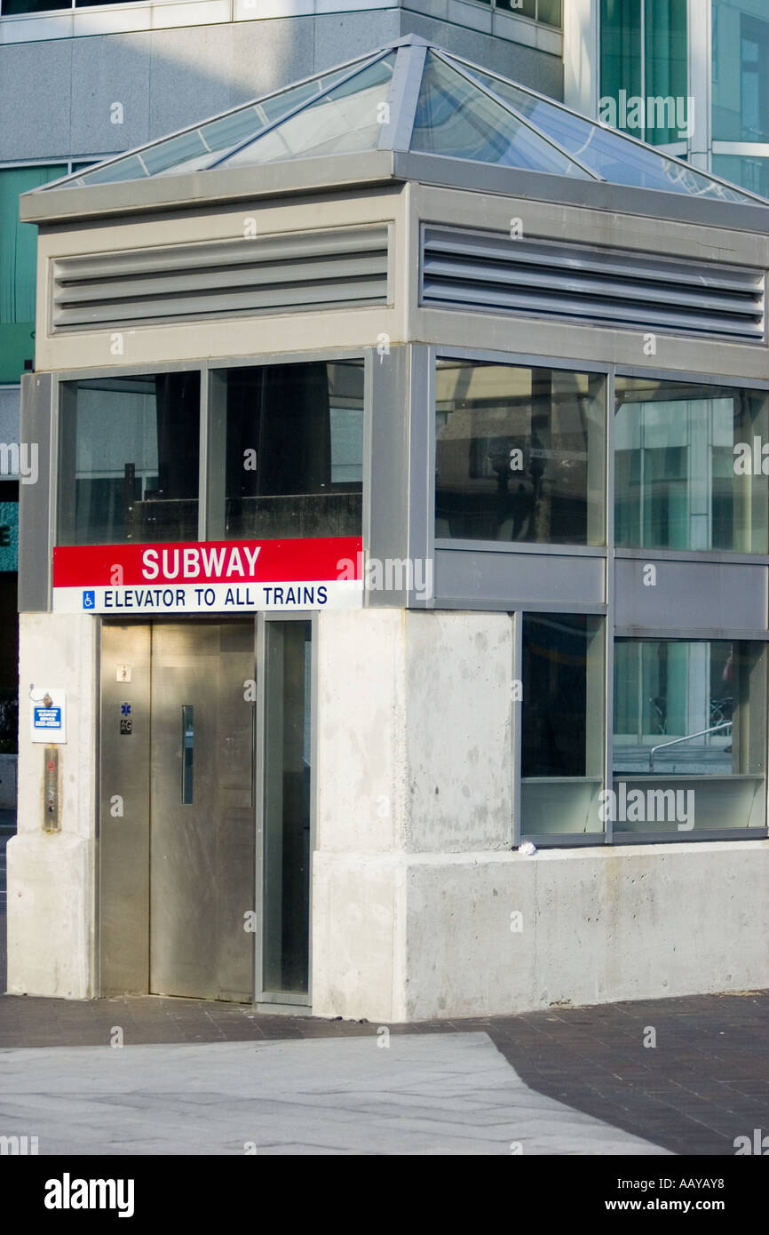 South Station subway elevator entrance Boston Massachusetts Stock Photo ...