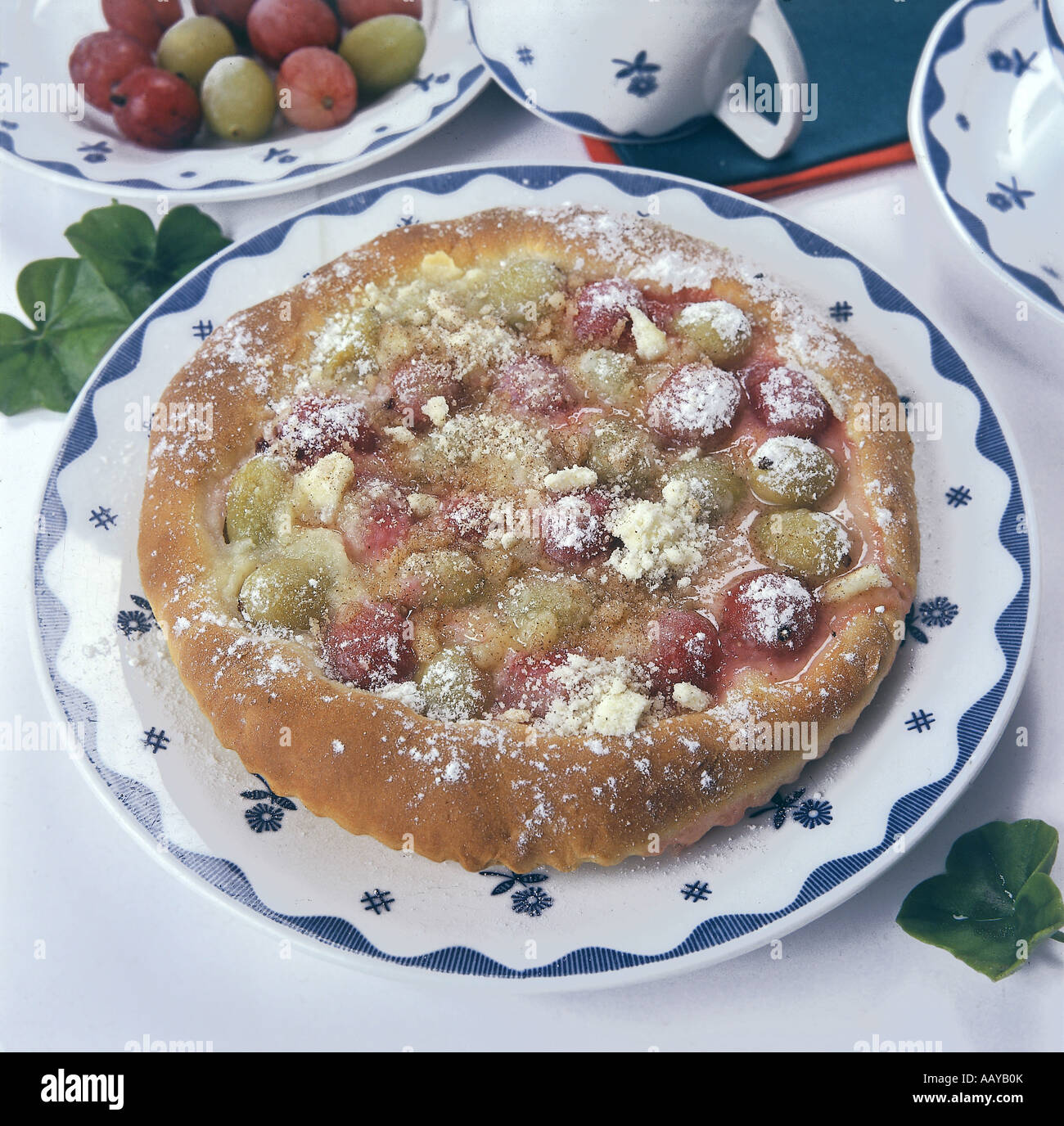 Yeast Cake with Gooseberry Stock Photo - Alamy