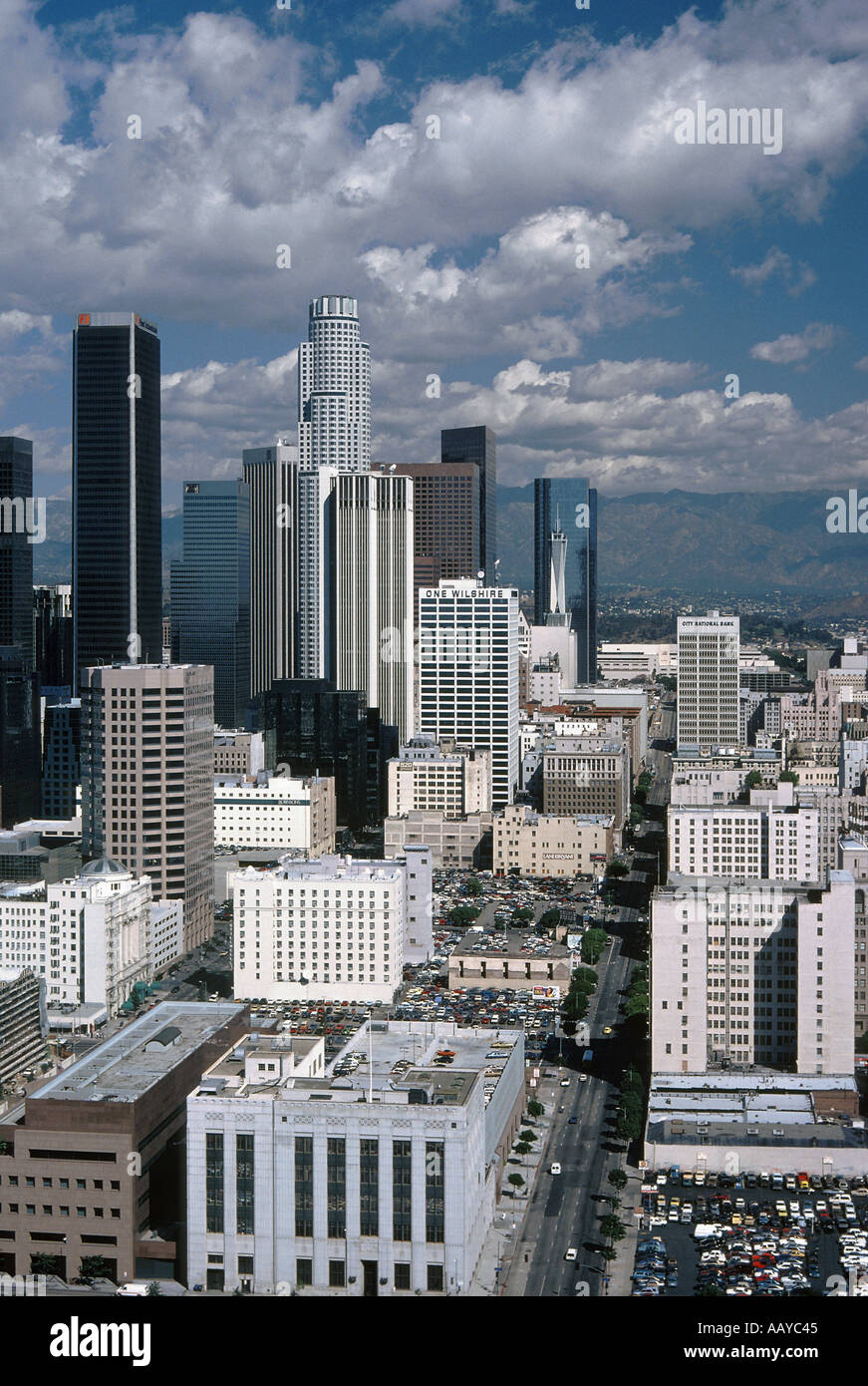 Crisp vertical view of downtown Los Angeles California Stock Photo - Alamy