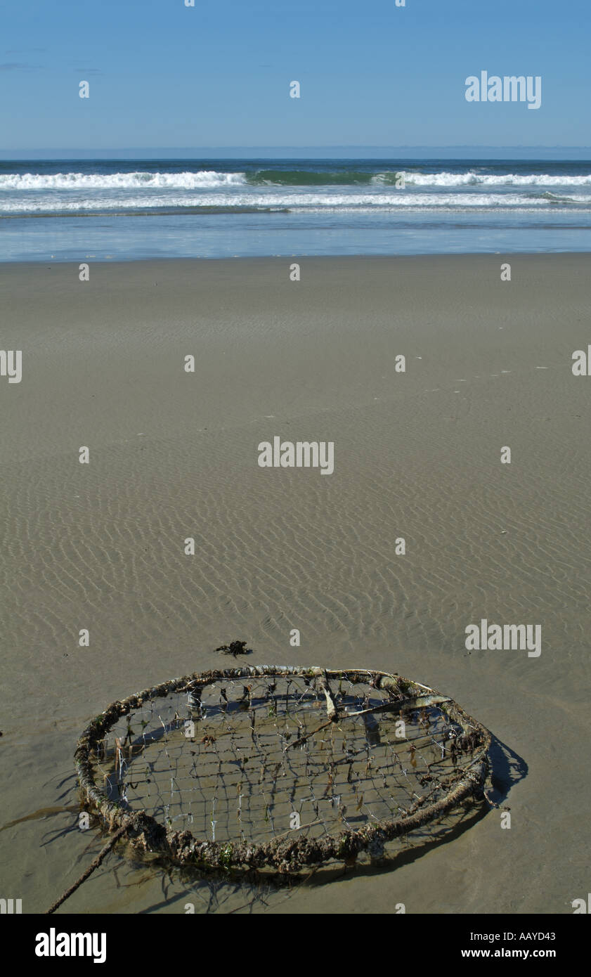 Discarded crab trap on beach Long Beach Pacific Rim National Park ...