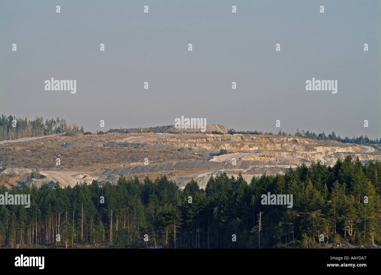 Mining operation Limestone quarry Texada Island British Columbia Canada ...