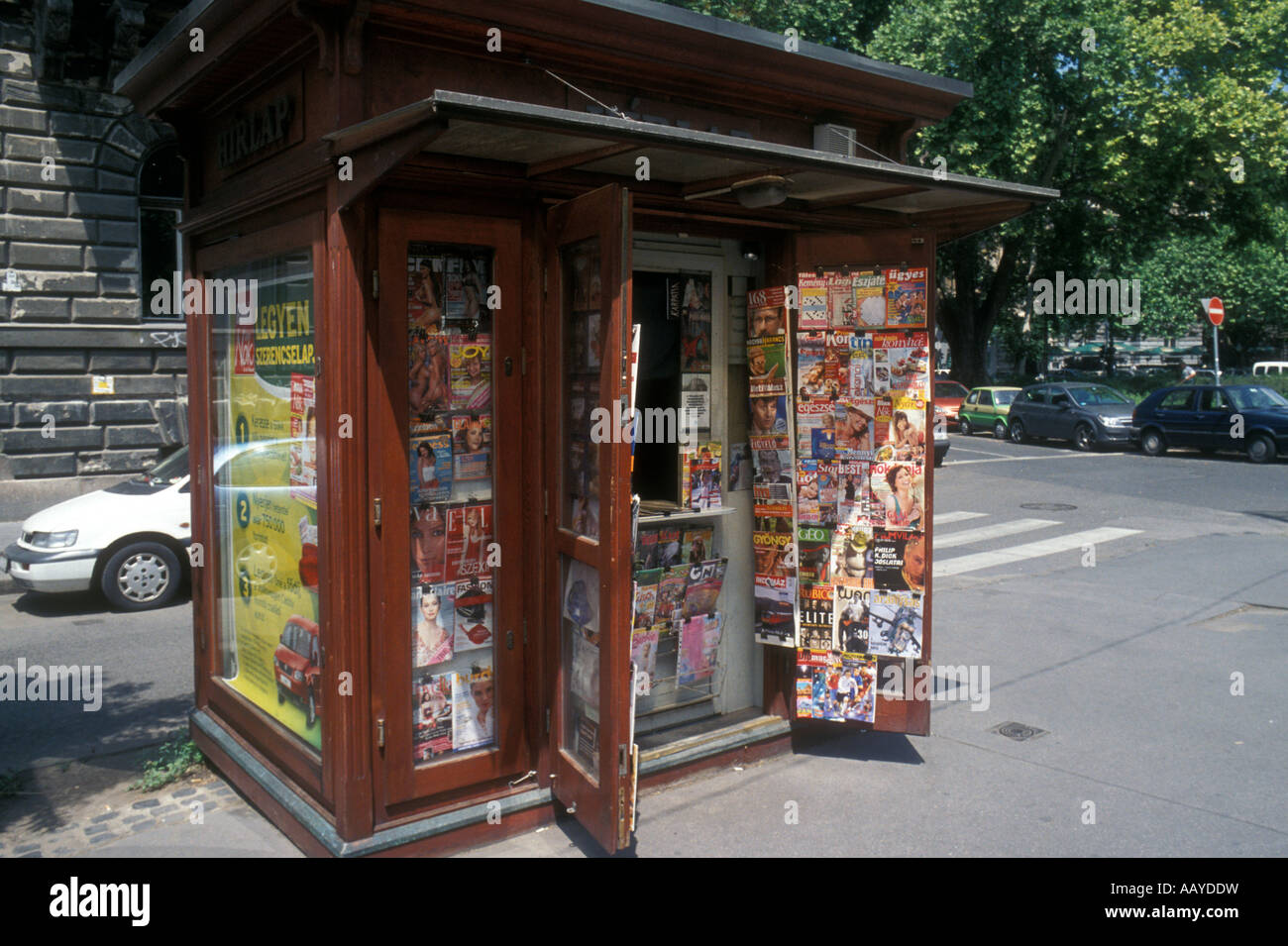 A typical small magazine stand in Budapest Stock Photo - Alamy