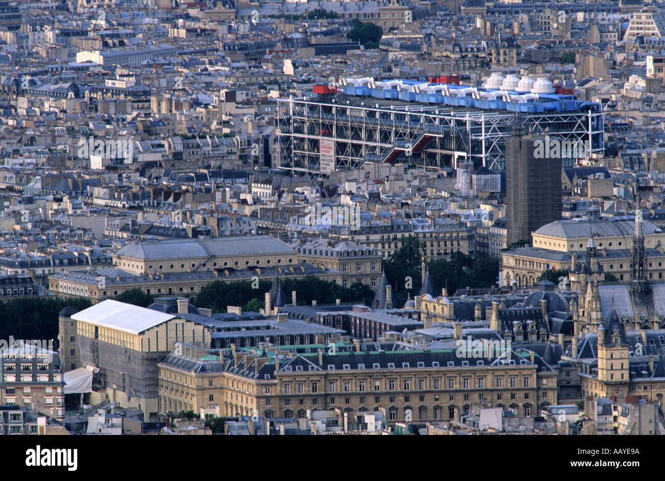 France Europe Paris Centre Pompidou aerial view Stock Photo - Alamy