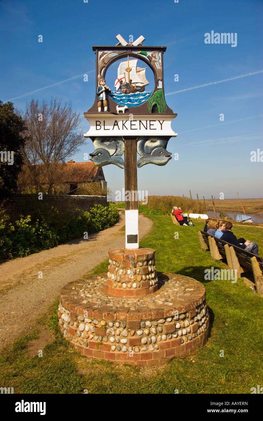 Old village sign Stock Photo - Alamy