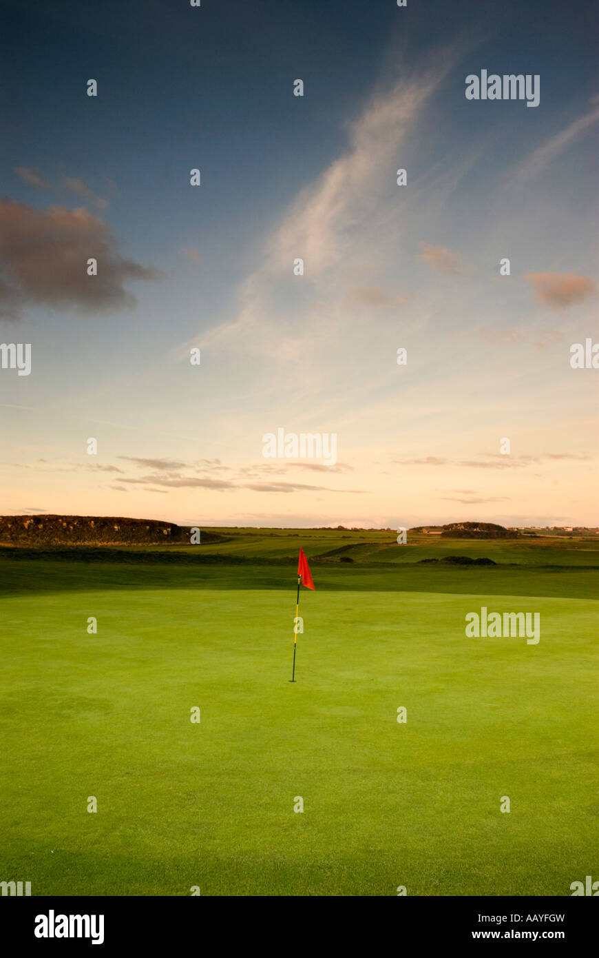 Golf course in Northumberland Stock Photo - Alamy