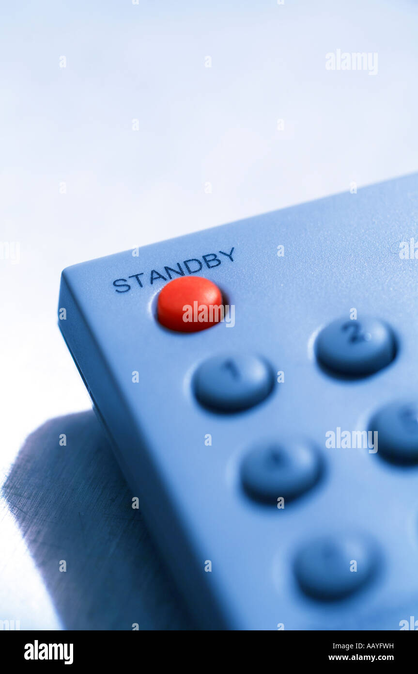 Standby button on TV remote control Stock Photo - Alamy