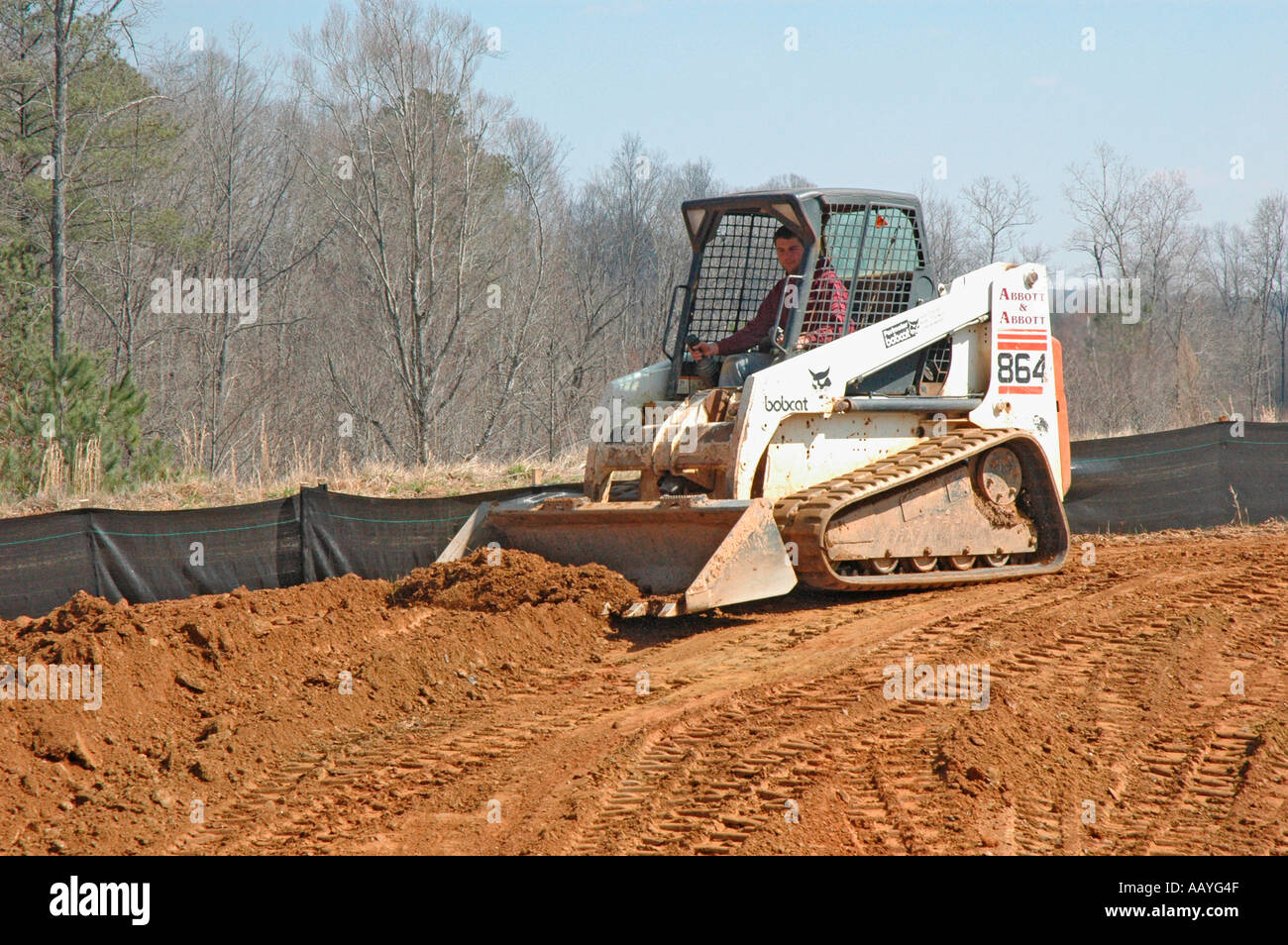 Clearing lots for new house construction tree removing with bobcat ...