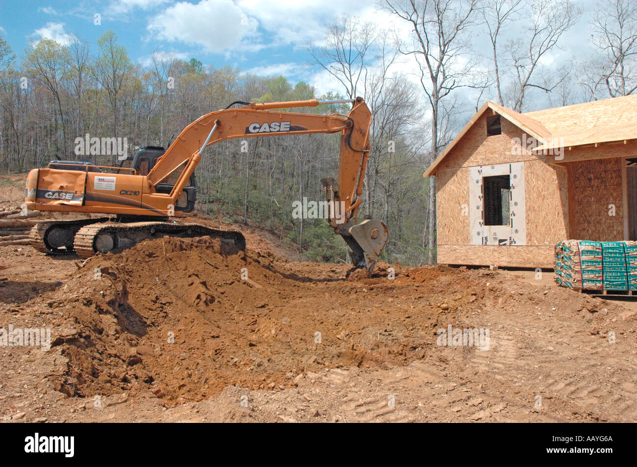Clearing lots for new house construction tree removing with bobcat ...