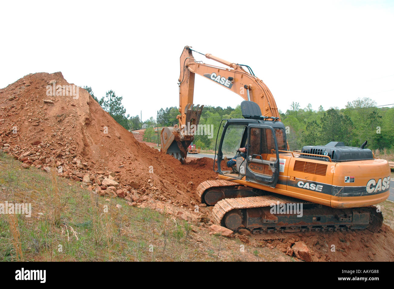 Clearing lots for new house construction tree removing with bobcat ...