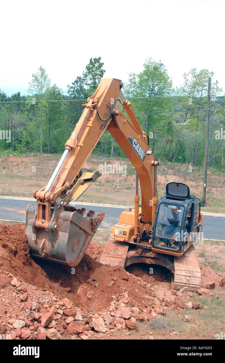 Clearing lots for new house construction tree removing with bobcat ...