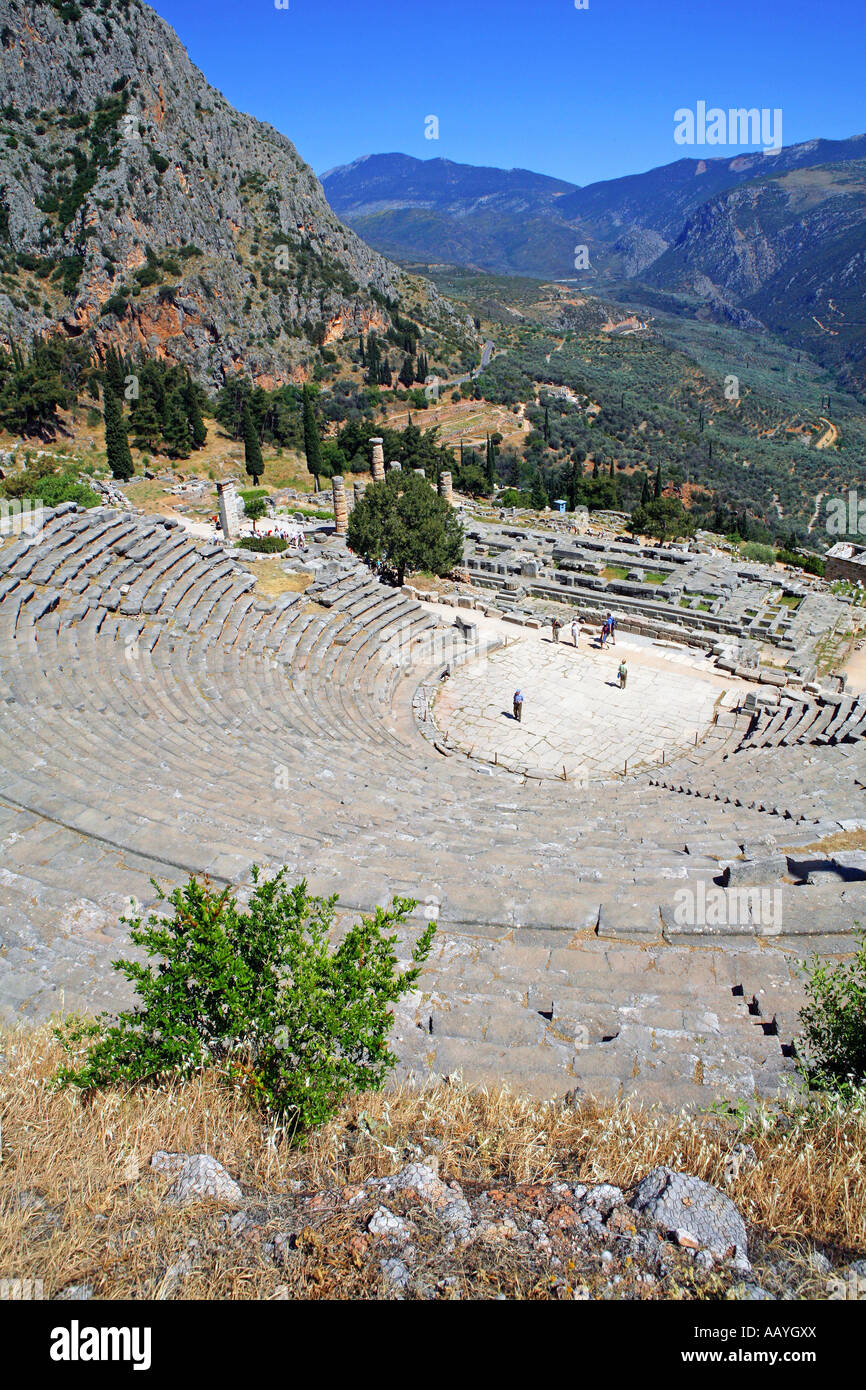 The theatre at Delphi Greece Stock Photo - Alamy