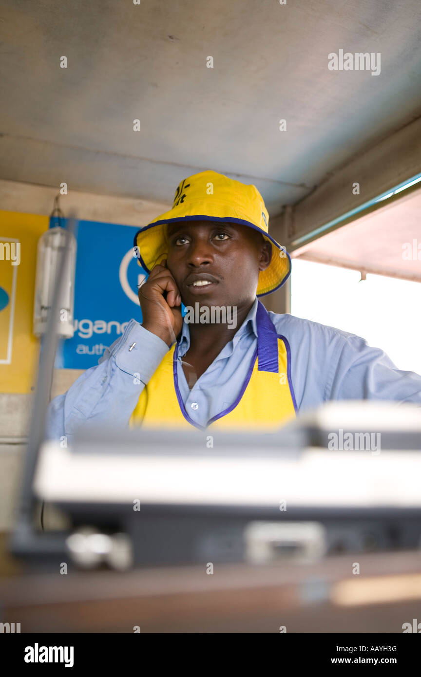 TBC shop owner an operator of MTN mobile payphone above the taxi park ...