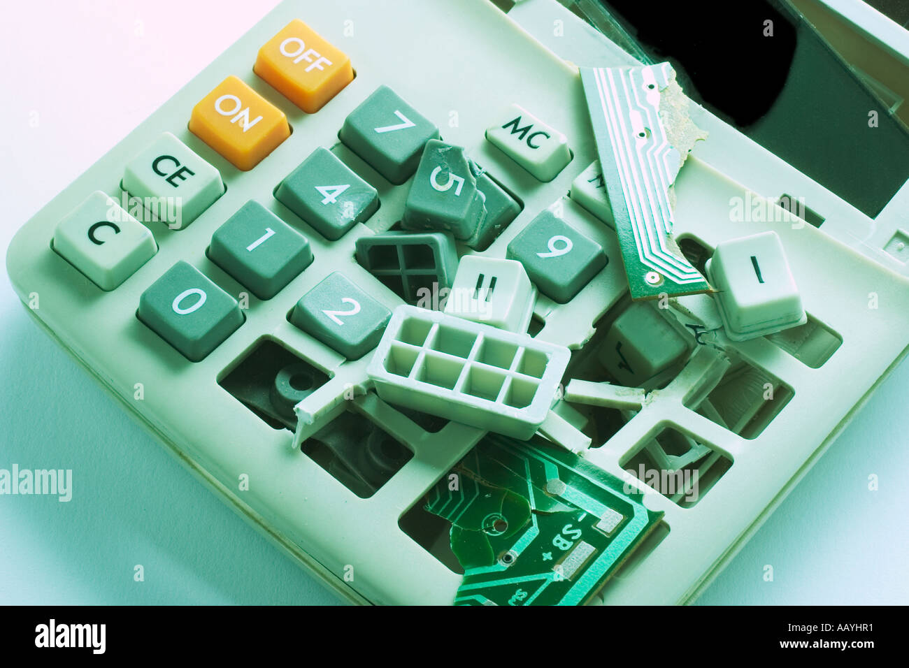 Smashed calculator hi-res stock photography and images - Alamy