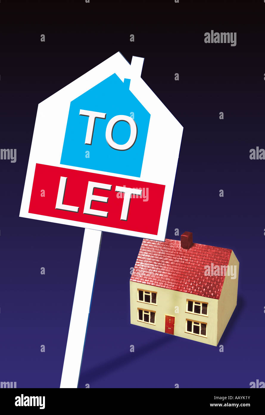 Estate agents To Let house board sign Stock Photo - Alamy