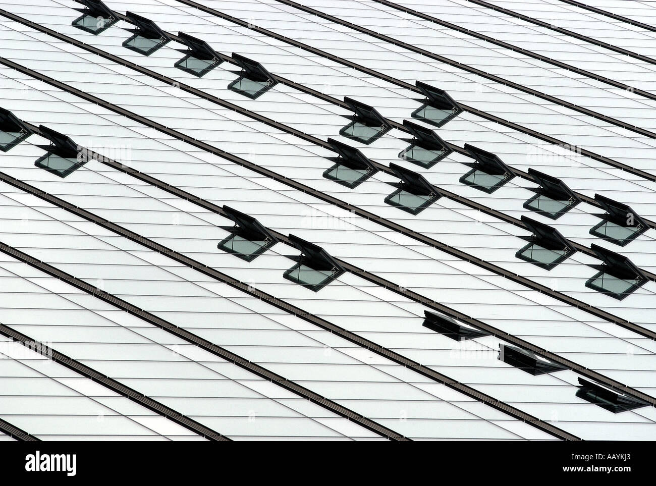 Open windows in tower building DB Berlin Germany Stock Photo - Alamy